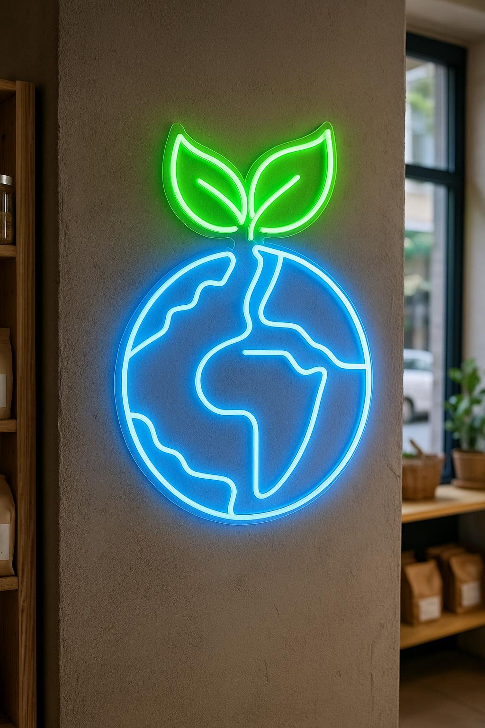 Recycling Sign Neon Sign. LED Eco Shop Decor. Sorting Stations Neon ...