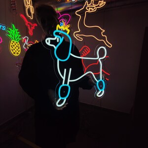 Poodle Neon Sign, Dog Led Sign, Pet Shop Decor Led Light, Custom Gift ...