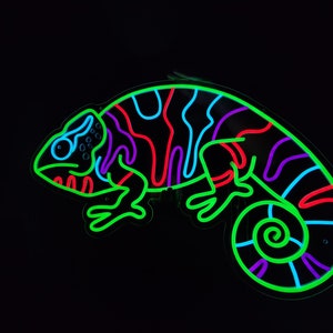 Сhameleon Neon Sign Multicolor Chameleon Led Neon Sign - Etsy
