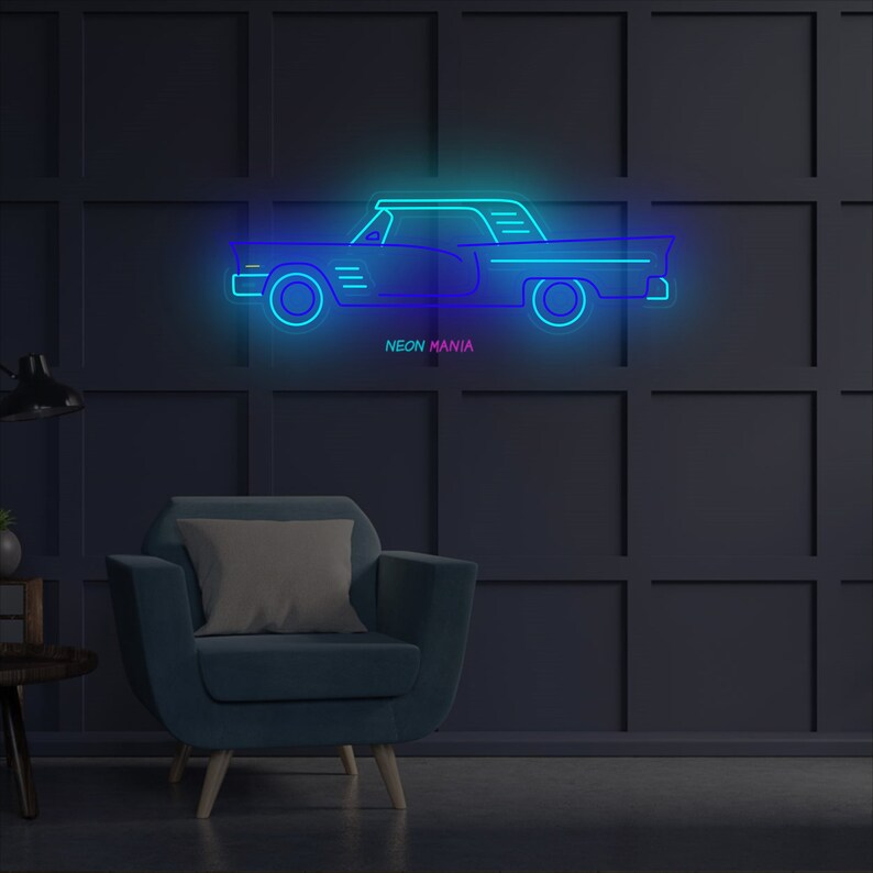 Car Neon Sign Custom Vintage Led Light up for Bedroom Salon - Etsy