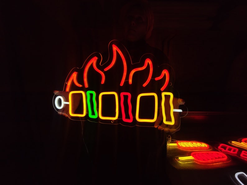 Barbecue Neon Sign Kebab Led Sign Hot Meat Neon Light BBQ - Etsy