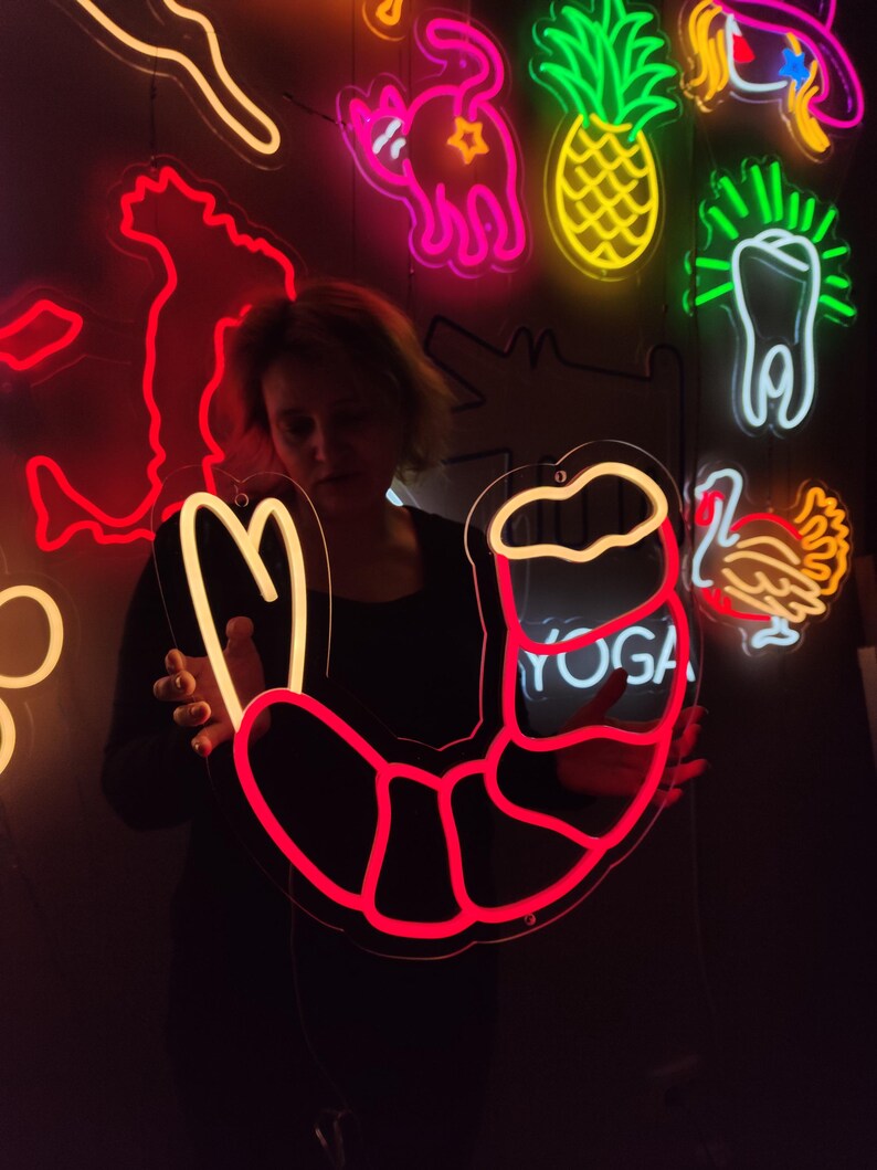 Shrimp Neon Sign: Light up Your Seafood Restaurant - Etsy