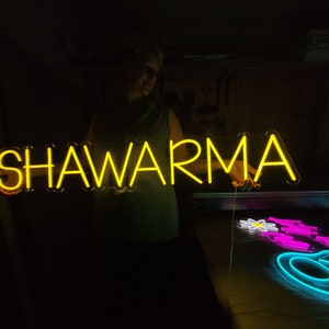 Shawarma Neon Sign, Doner Kebab Led Sign, Pita Led Light, Custom Text ...