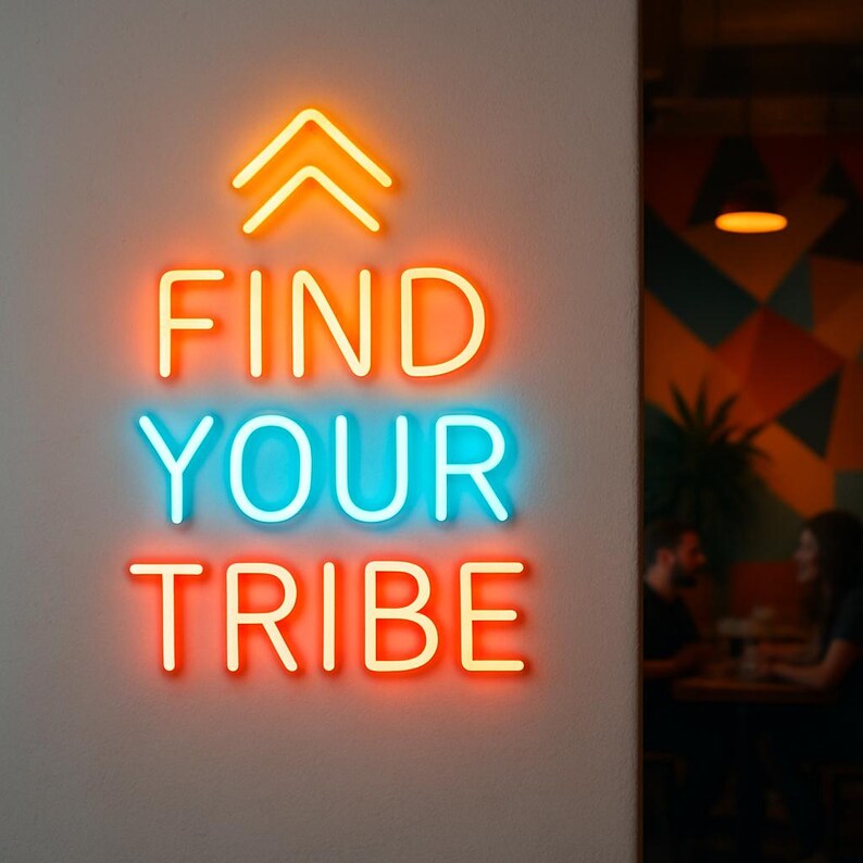 Find Your Tribe Neon Sign. Cafe Light. Office Led Sign. Coworking ...
