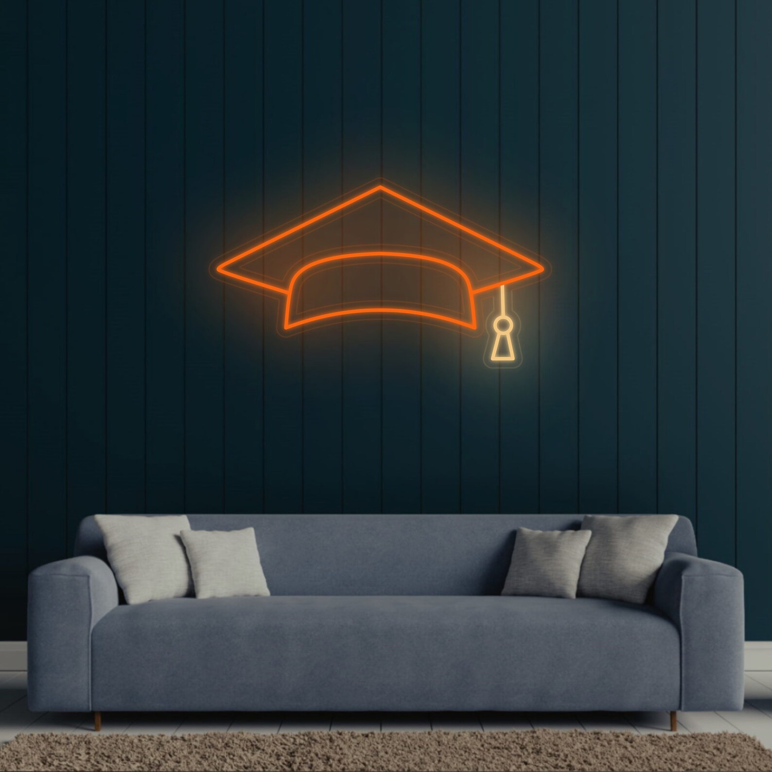 Square Academic Cap Neon Sign Graduation Cap Sign Custom - Etsy