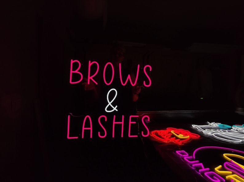 Brows & Lashes Neon Sign, Lashes Led Light, Brows Led Sign, Beauty ...
