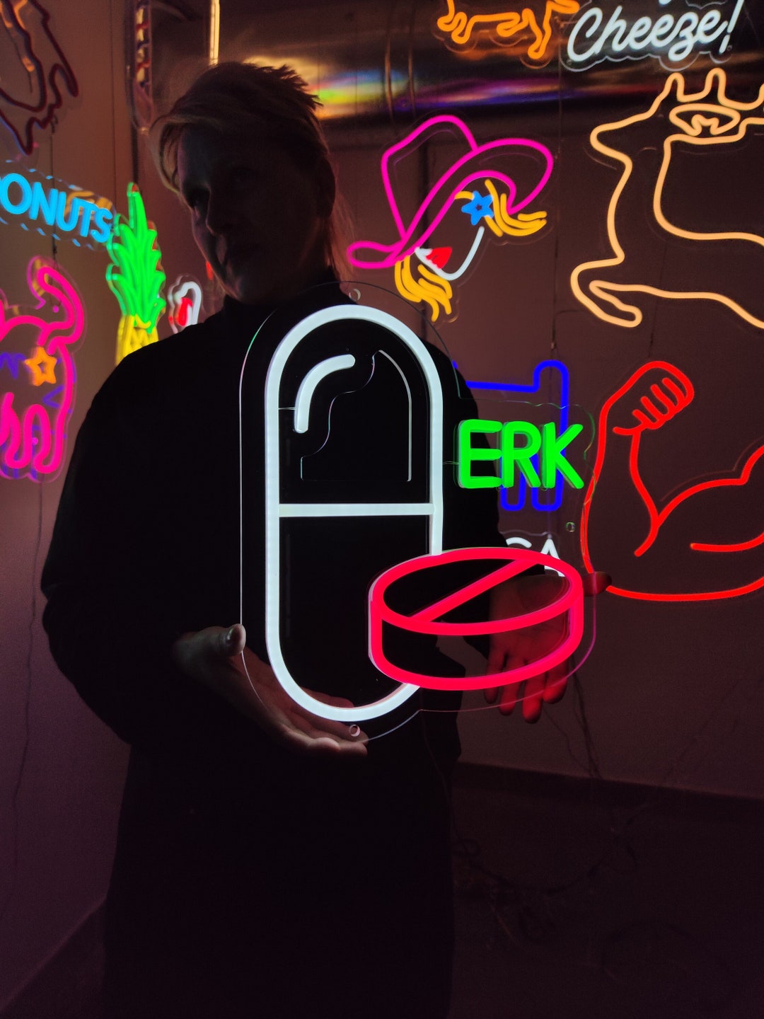 Pill and Tablet Neon Sign, Pill Led Neon, Tablet Led Sign, Medicine Led ...