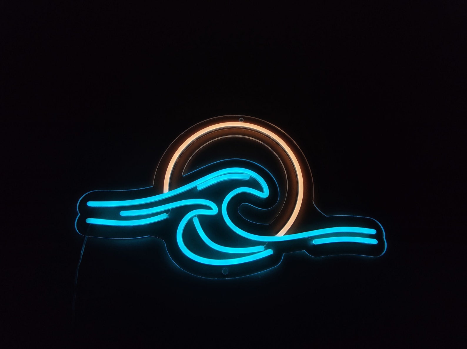 Sun Behind Waves Neon Sign Sunset Neon Light Sunrise Led - Etsy