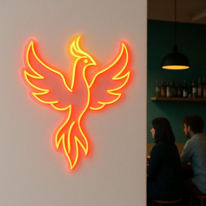 Phoenix Bird Neon Sign. Cafe Light. Living Room Led Sign. Game Room ...