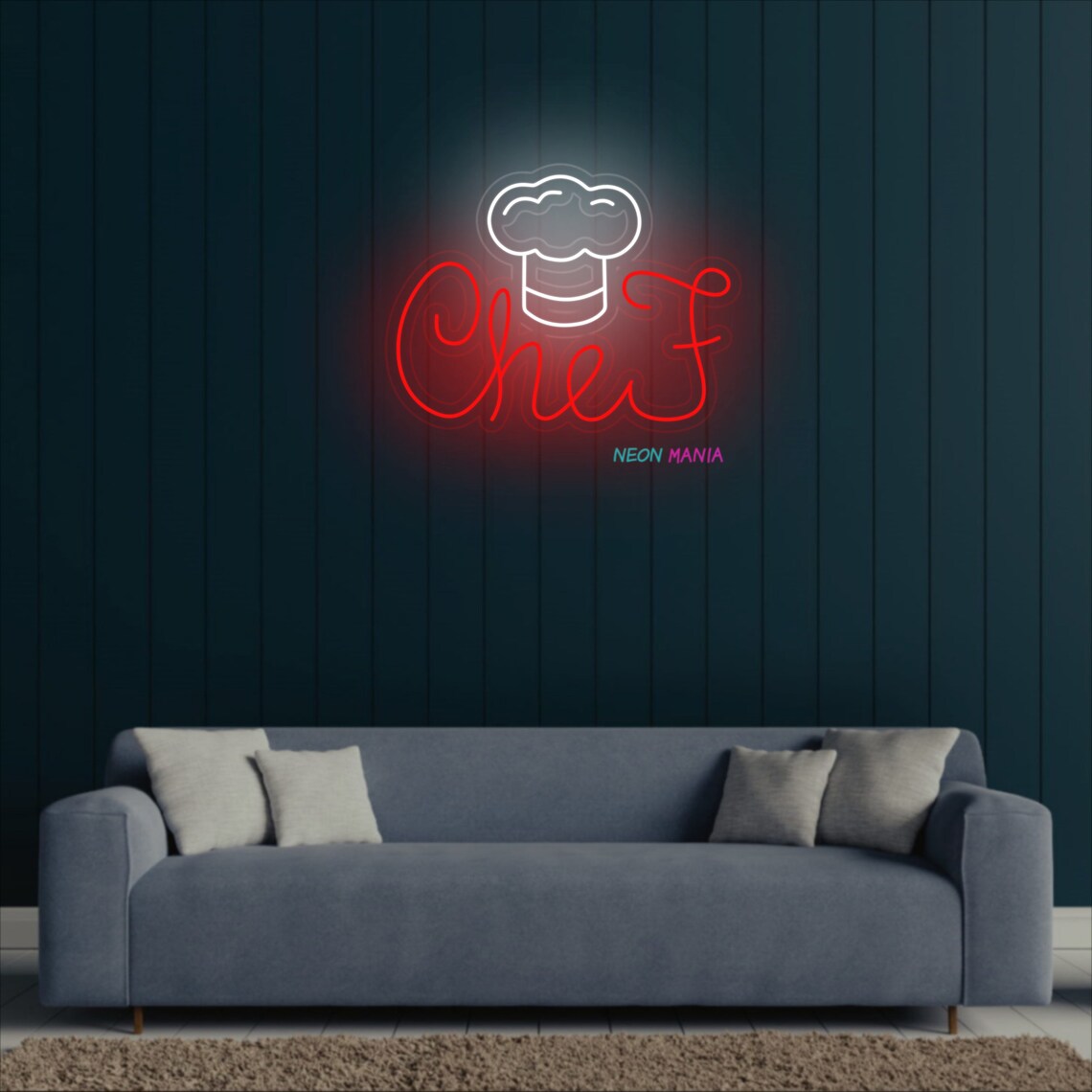 Shef Led Neon Sign Chef's Hat Neon Lights Cook Neon | Etsy