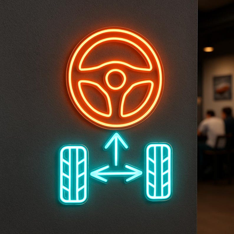 Wheel Alignment Sign, Custom Car Led Light up for Garage, Car Service ...