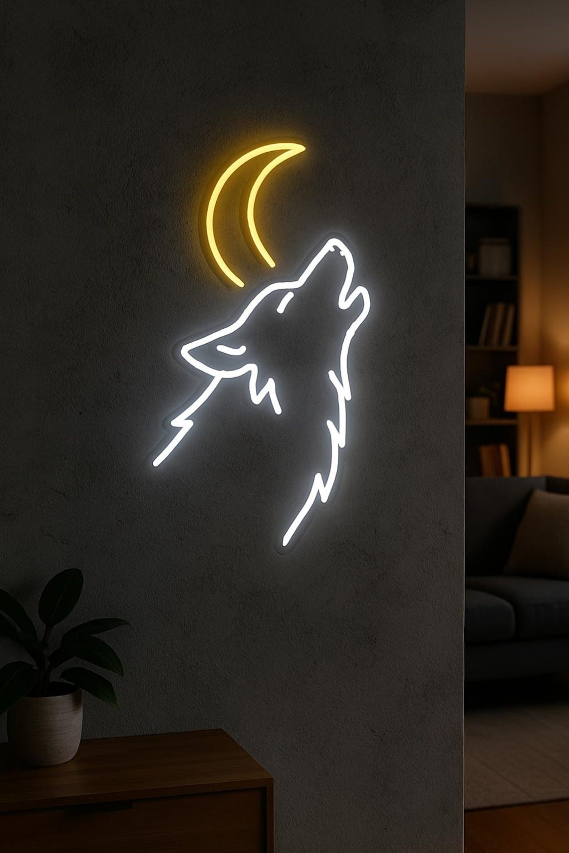 Neon Wolf Sign. Howling Wolf Led Light. Wild Animal Neon Light - Etsy