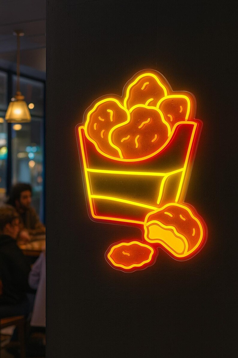 Nuggets Neon Sign, Chicken Wings Led Light Sign, Chicken Legs Neon ...