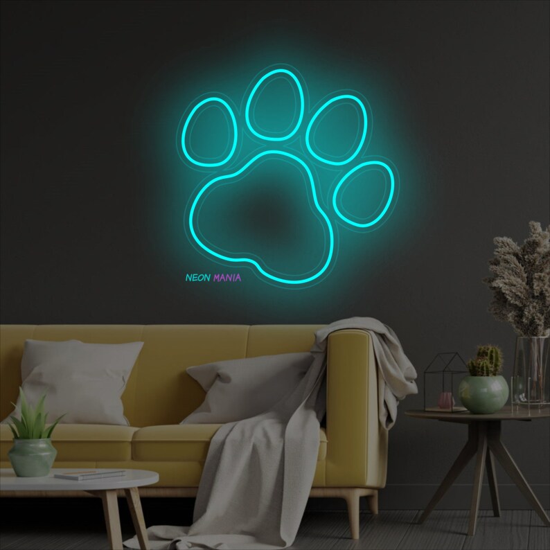 Paw Neon Sign Dogs Paw Neon Light Custom Cats Paw Led Sign - Etsy