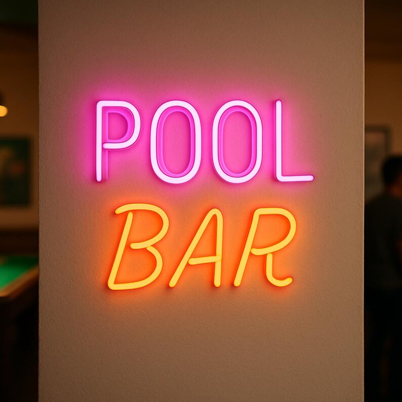 Pool Bar Neon Sign. Bar Light. Summer Pool Bar Led Sign. Party Neon ...