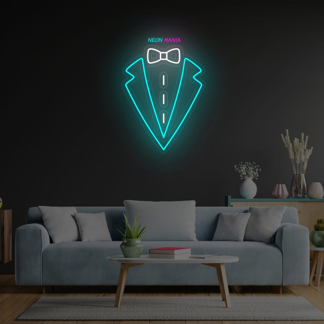 Tuxedo Neon Sign: Light up Your Clothes Store. Man Suit Led Neon Sign ...