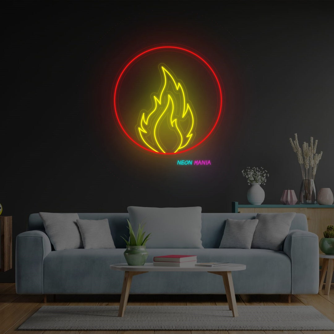 Fire Element Neon Sign, Four Elements Led Light Sign, Fire Symbol Led ...