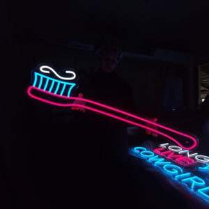 Toothbrush Neon Sign, Teeth Cleaning Led Neon, Dentist Led Light ...