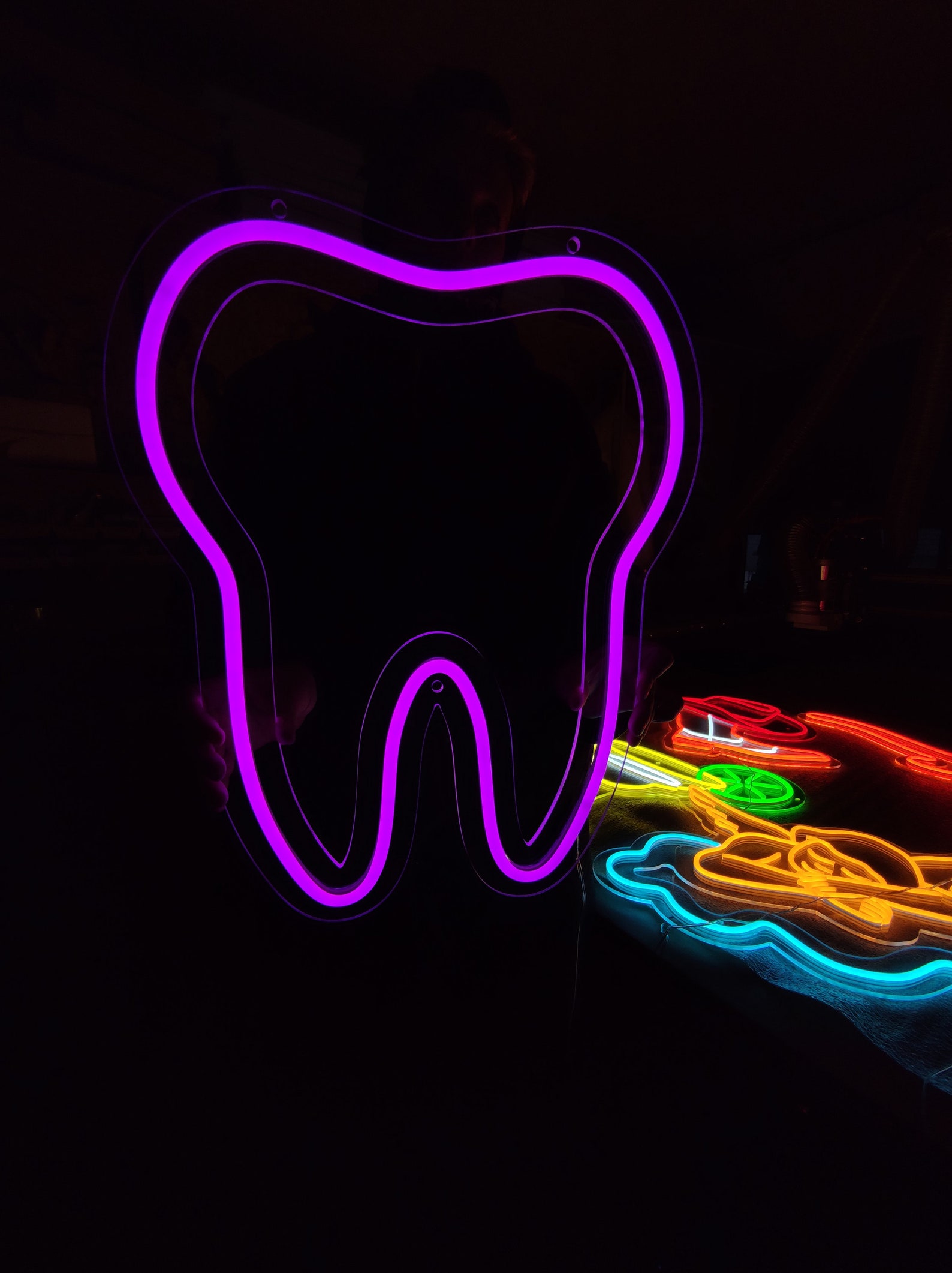 Tooth Neon Sign, Dental Office Decor, White Tooth Led Neon, Dentist ...