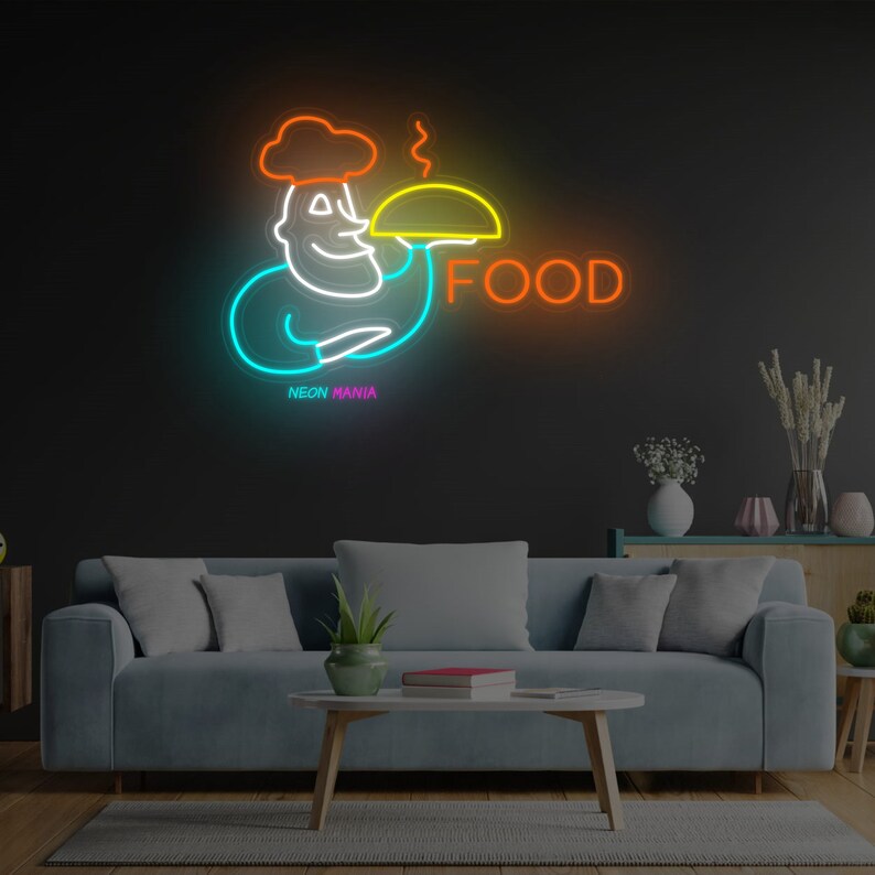 Food Neon Sign: Light up Your Restaurant. Chef Led Neon. Your Cafe ...