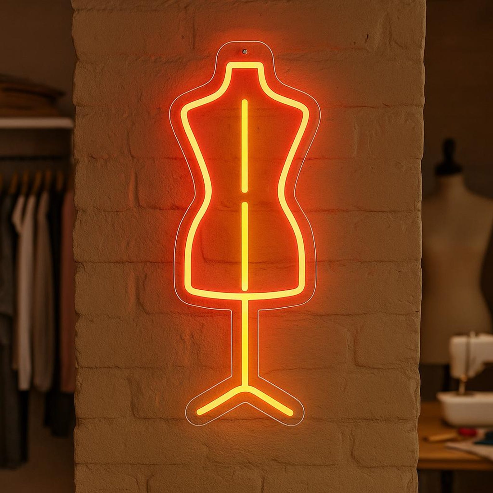 Tailor Mannequin Neon Sign. LED Decor for Tailoring Studio. Neon Decor ...