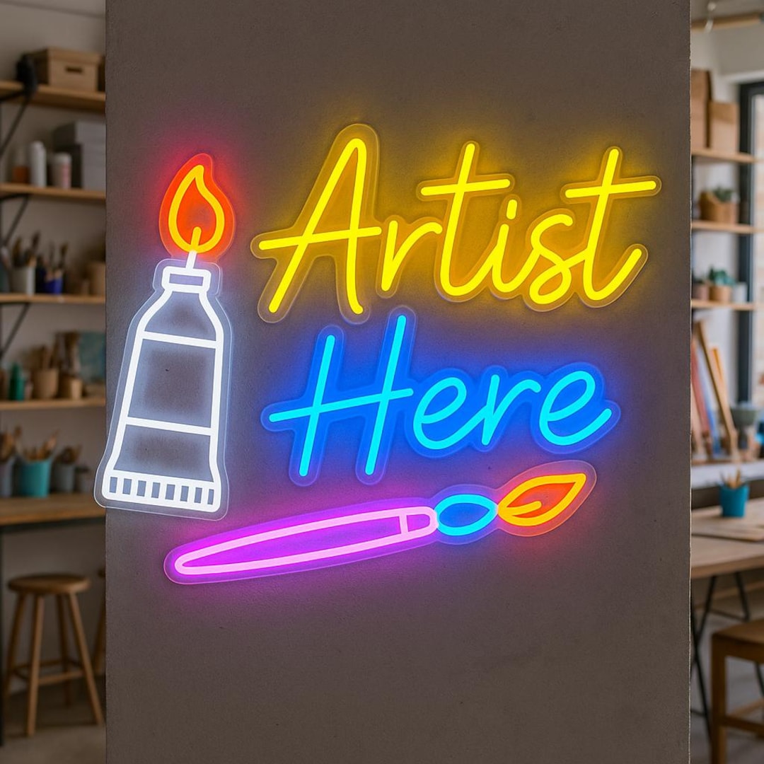 Artists Here Neon Sign. Art Gallery LED Decor. Artist Gift Idea ...