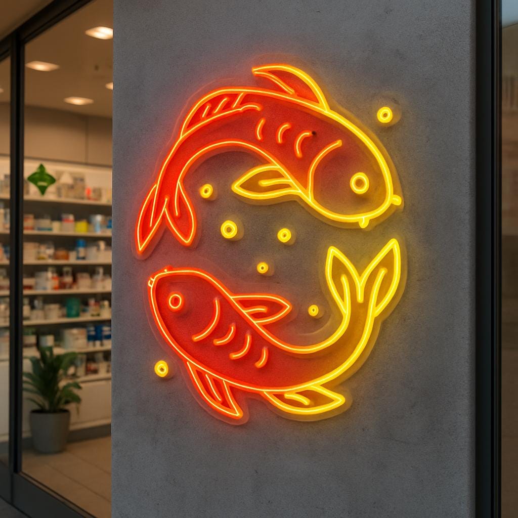 Koi Fish Neon Sign. Japanese Fish Led Light. Koi Carp Neon. Lucky Fish ...
