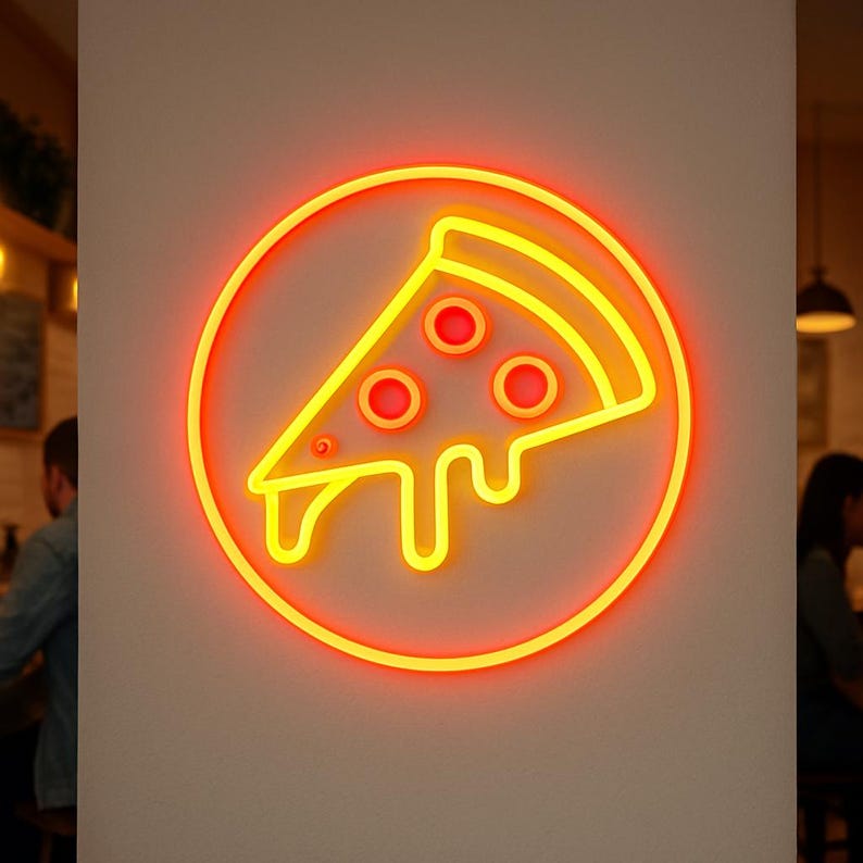 Pizza Neon Sign. Pizzeria Light. Restaurant Led Sign. Gift Idea Chef ...