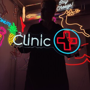 Clinic Neon Sign, Medical Cross Neon Led, Medicine Led Neon, Sign for ...