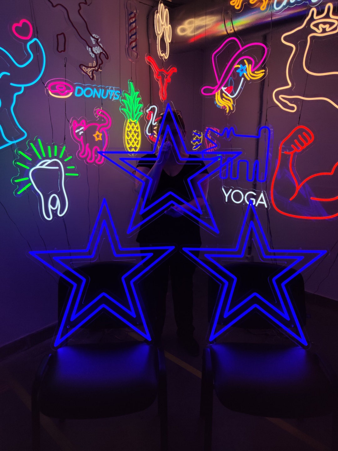 Star Neon Sign, Star Led Neon Light, Star Light Sign, Custom Western ...