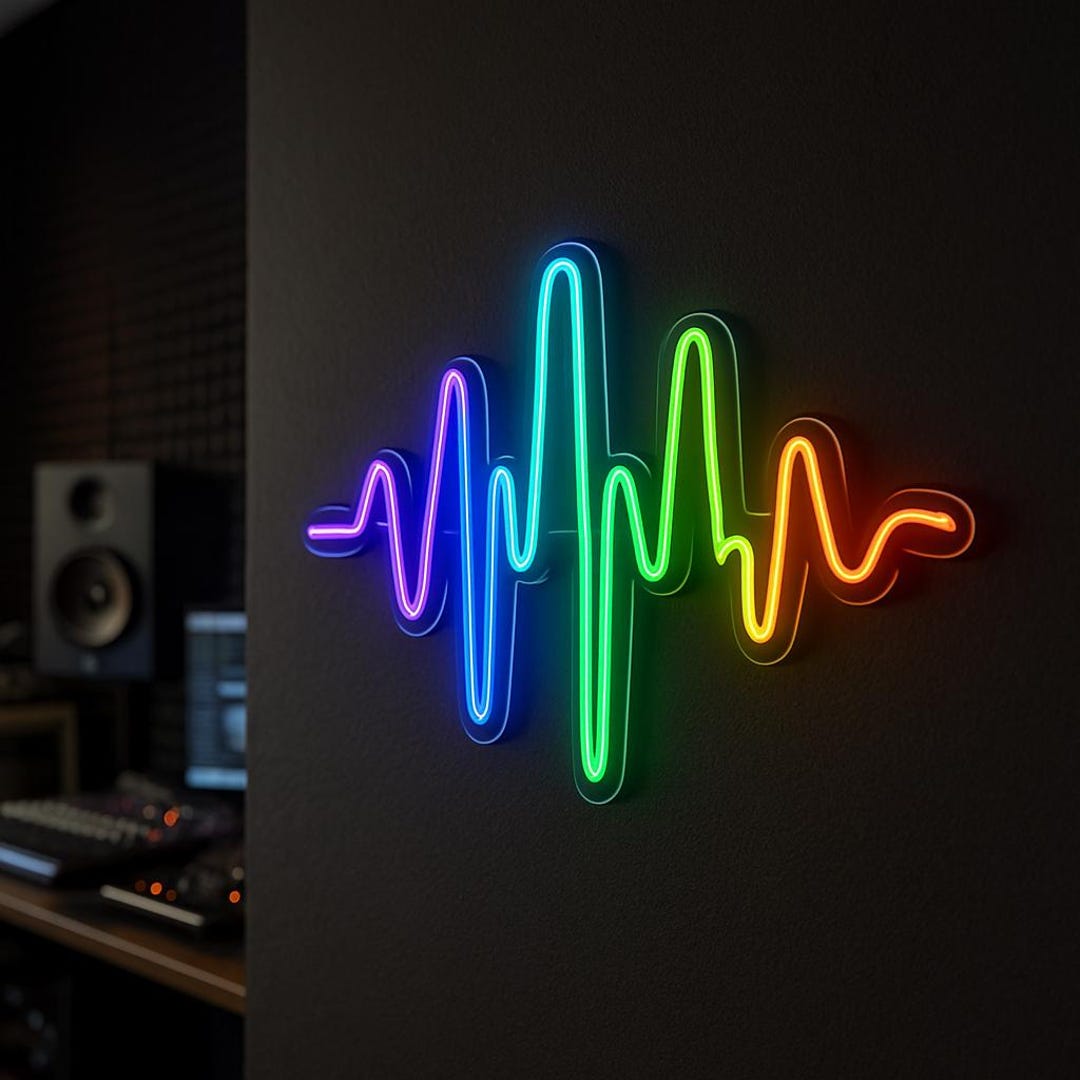 Music Studio Neon Sign. Recording in Progress, Sound On, Microphone ...