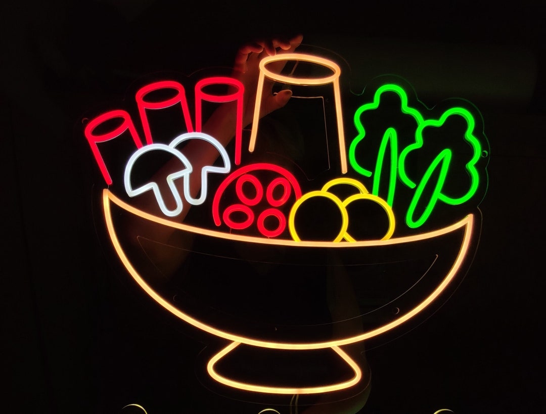 Hot Pot Neon Sign, Chinese Food Led Sign, Chaffy Dish Led Light, Custom ...