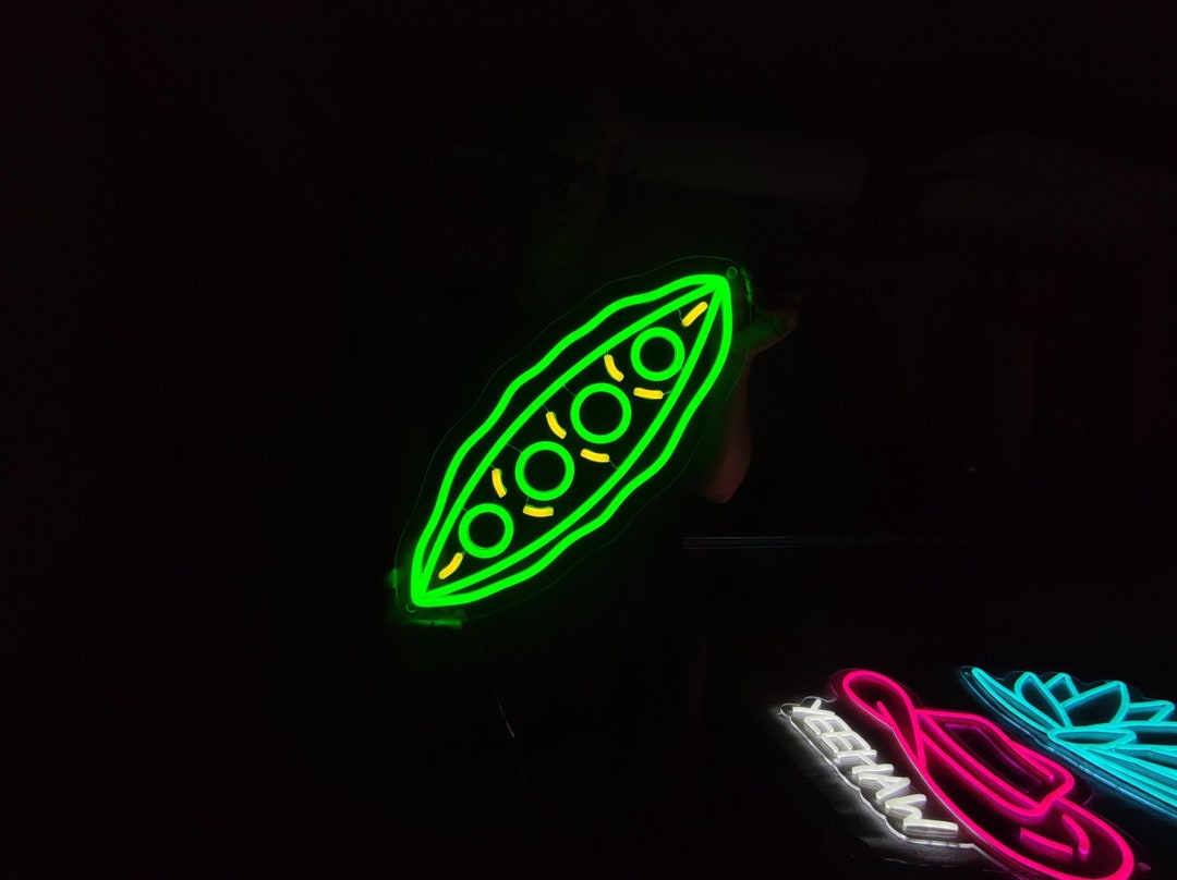 Pea Pod Neon Sign, Vegetables Led Light for Kitchen, Custom Peas Neon ...