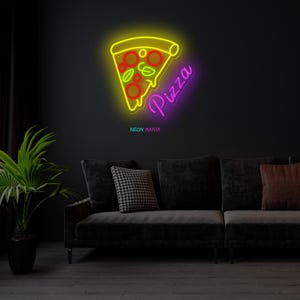 Vibrant LED Pizza Sign Eye-catching Decor for Pizza Lovers. Pizzeria ...