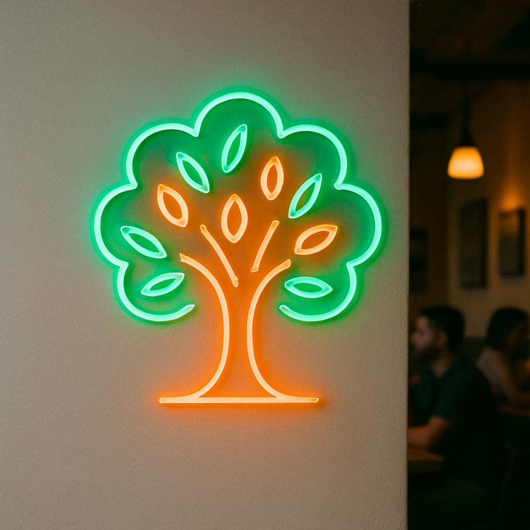 Olive Tree Neon Sign. Mediterranean Cuisine Restaurants Light. Bistro ...