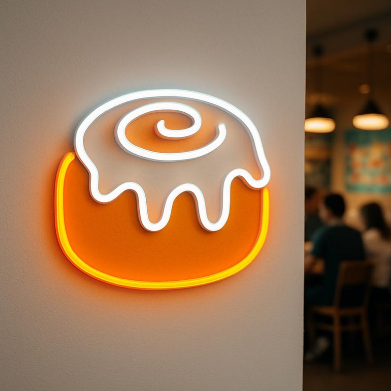 Cinnabon Neon Sign. Cafe Light. Bakery Led Sign. Cinnabon With Cinnamon ...