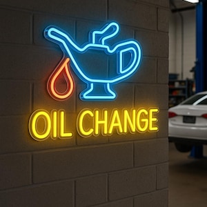 Car Repair Shop Neon Sign. Oil Change, Auto Repair, Mechanic on Duty ...