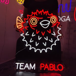 Puffer Fish Neon Sign, Fish Led Sign, Blowfish Light Sign, Fugu Led ...