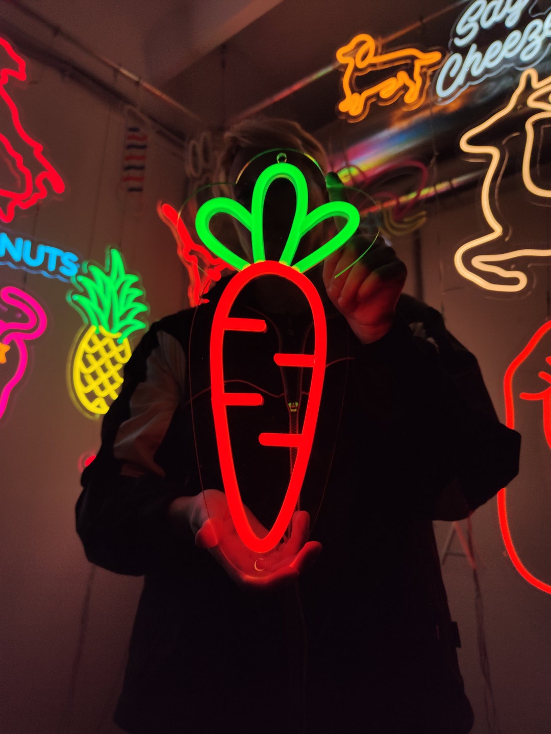Carrot Neon Sign, Vegetable Neon Light for Kitchen Decor, Custom Carrot ...