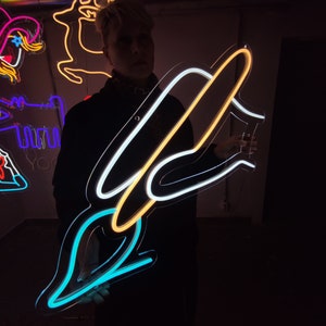 Paint Brush Neon Sign, Paint Brush in Hand Led Light, Art Supplies ...