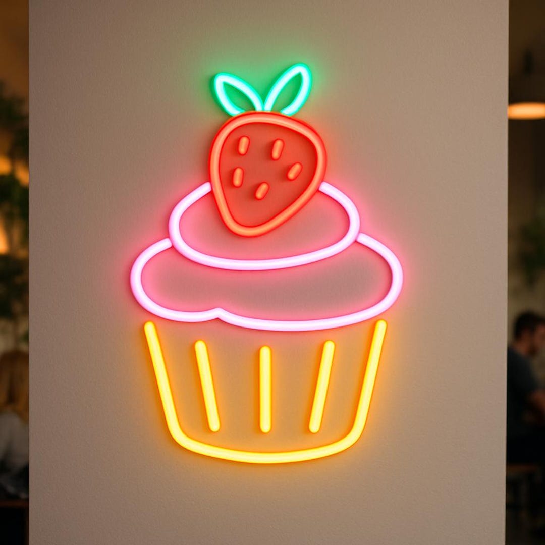 Cupcake Neon Sign. Coffee Shop Light. Baking Led Sign. Gift Idea Baker ...