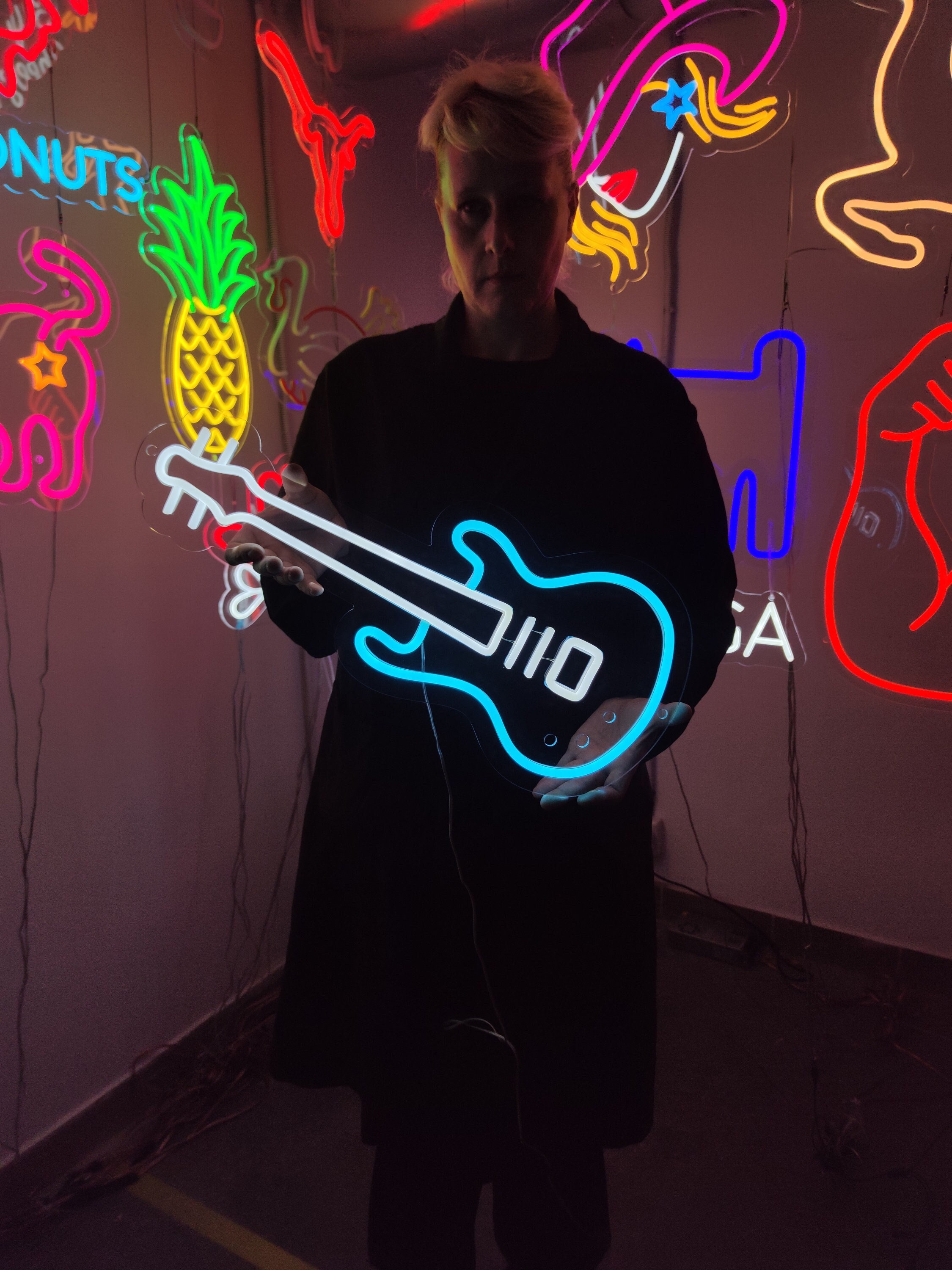 Guitar Neon Sign, Live Music Neon Light, Music Instrument Led Light ...