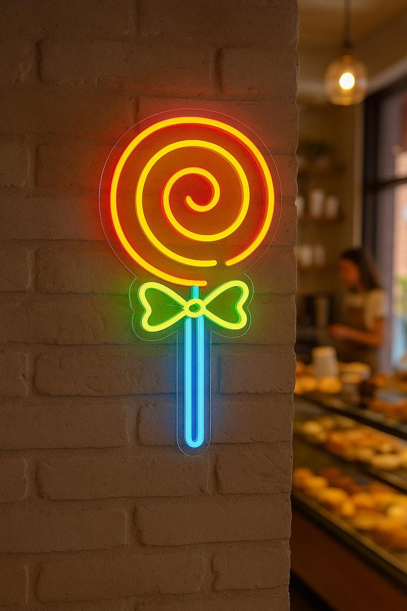 Lollipop Neon Sign. Confectionery Neon Sign. Candy Store LED Decor. - Etsy