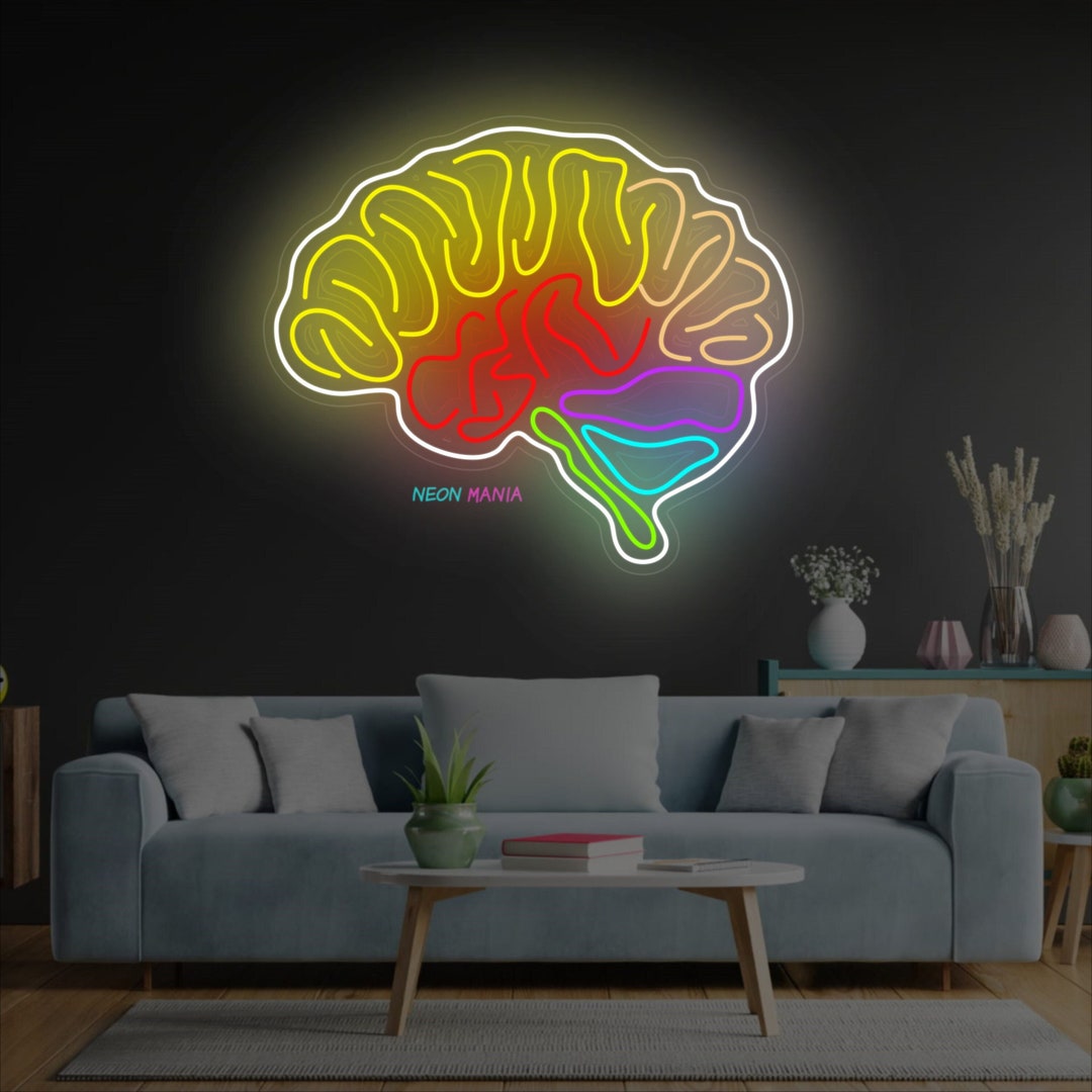 Brain Neon Sign Human Brain Led Sign Human Organ Decor Led - Etsy