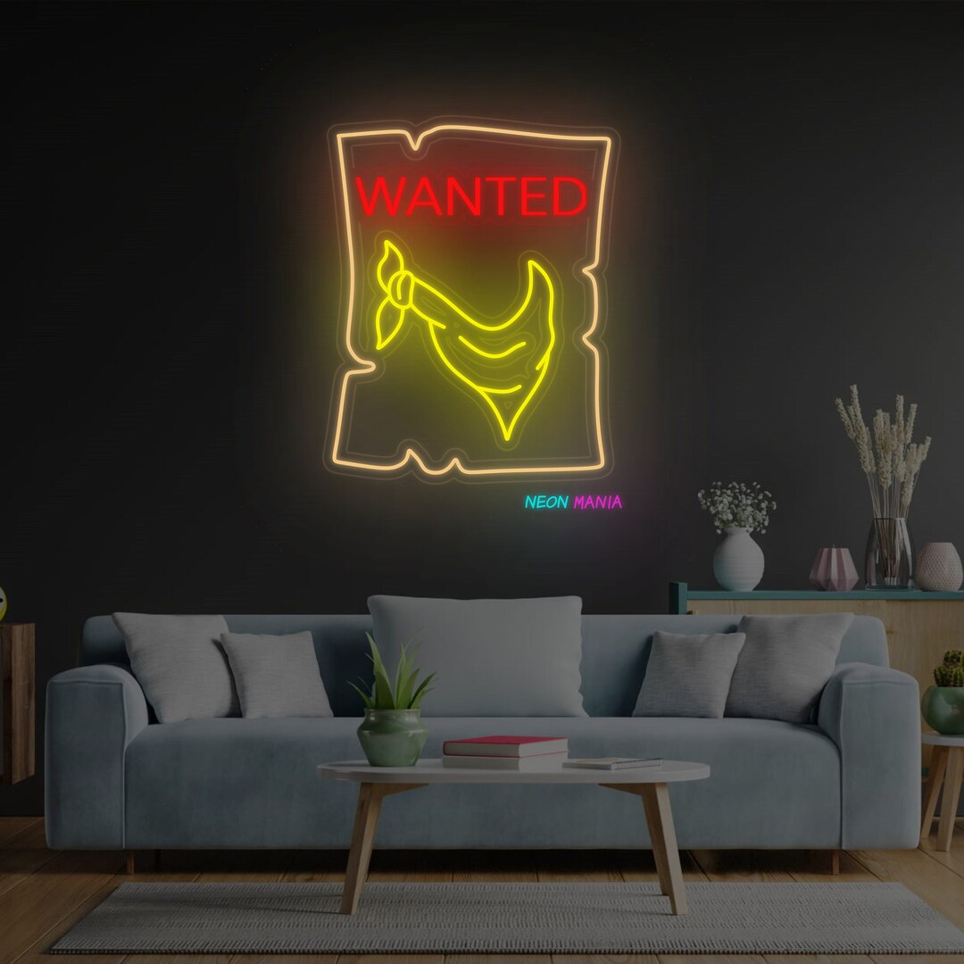 Wanted Neon Sign, Western Wanted Poster Neon Light, Western Led Decor ...