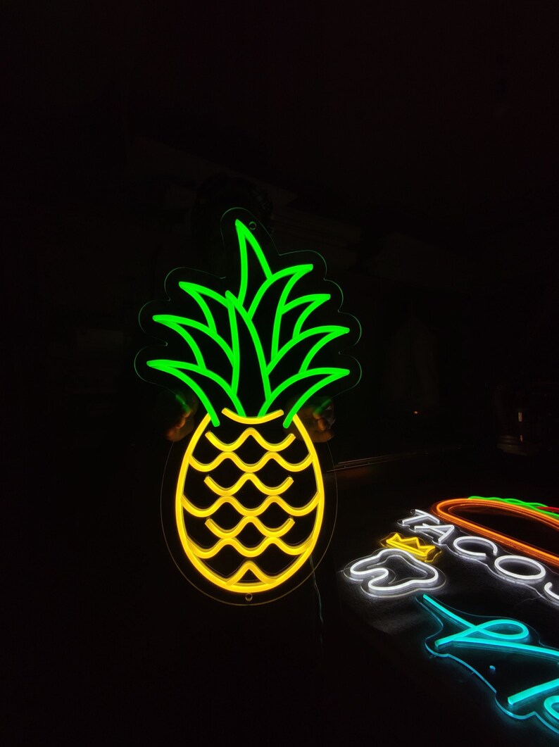 Fruit Neon Sign Pineapple Neon Sign Ananas Light Sign - Etsy