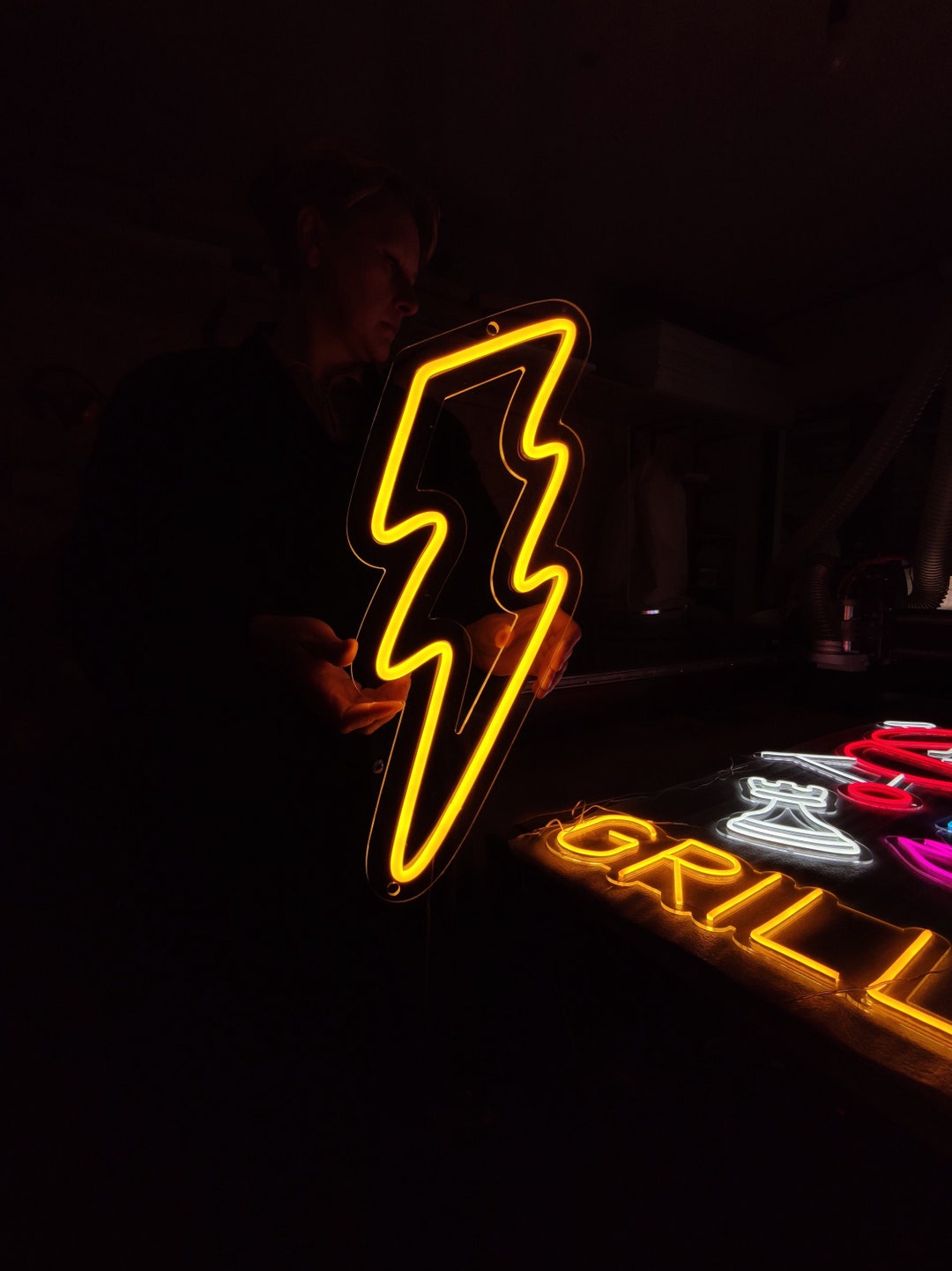 Lightning Neon Sign, Lightning Bolt Led Sign, Custom Light Sign for ...