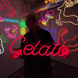 Gelato Neon Sign, Ice Cream Shop Led Neon, Italian Ice Cream Led Light ...