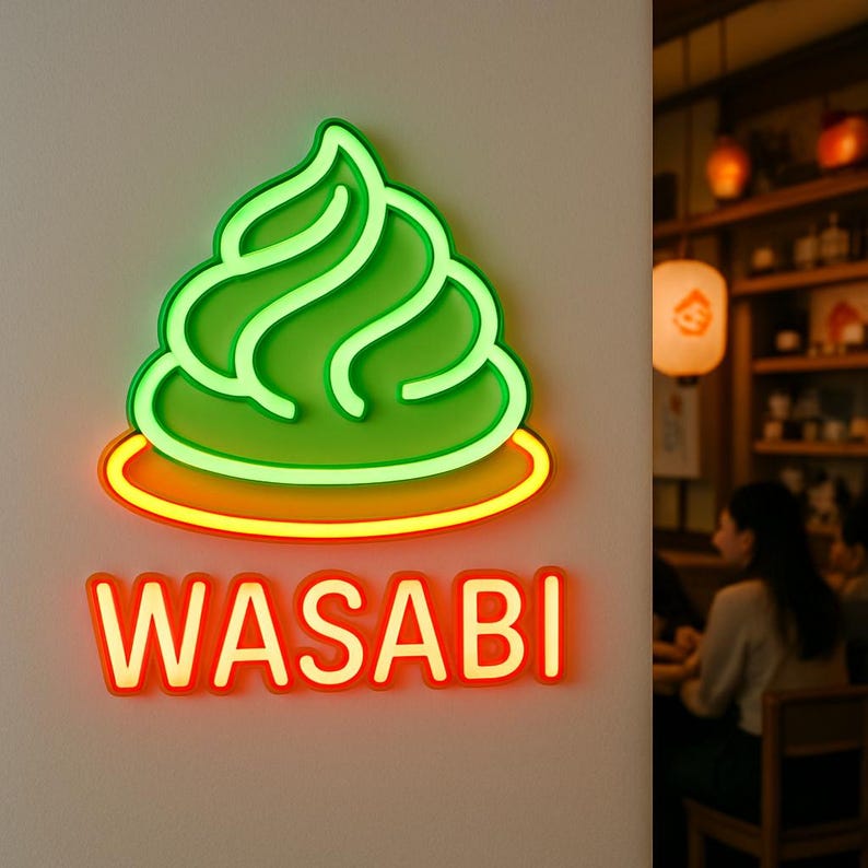 Wasabi Neon Sign. Sushi Bars Light. Restaurant Led Sign. Gift Idea for ...