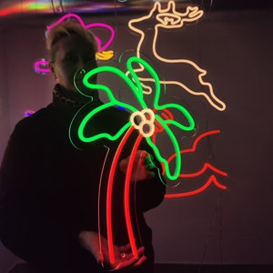 Palm Tree Neon Sign, Coconut Palm Tree Led Light, Plant Led Neon ...